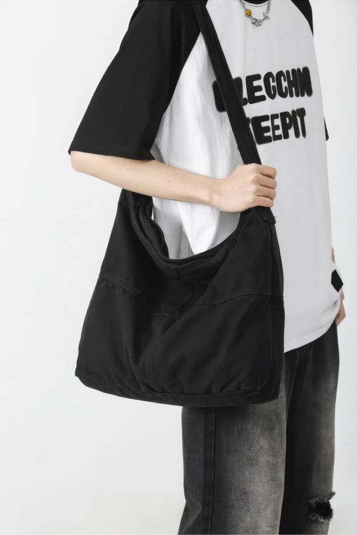 Student crossbody bag large capacity canvas bag