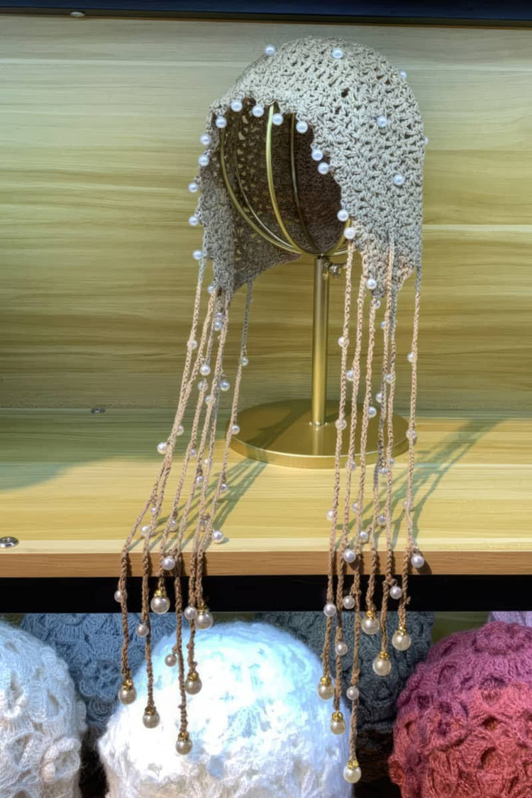Handmade pearl tassel hollow cap – IFAUN