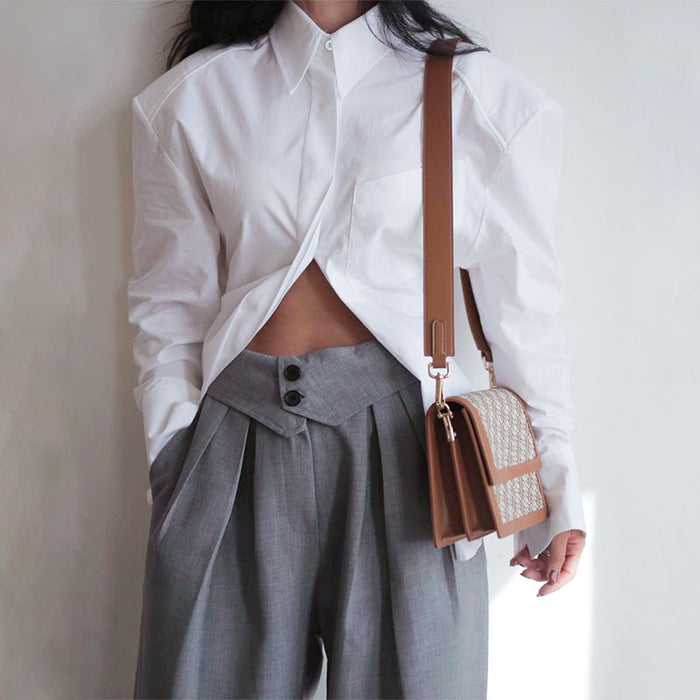 Women's backless shirt with shoulder pads
