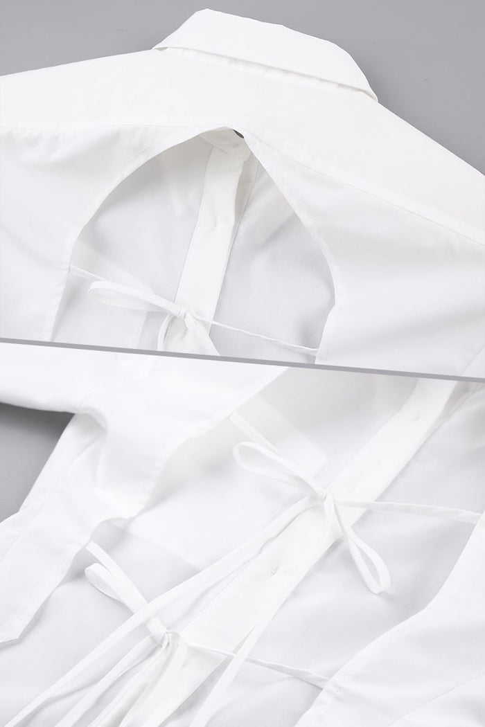 Women's backless shirt with shoulder pads